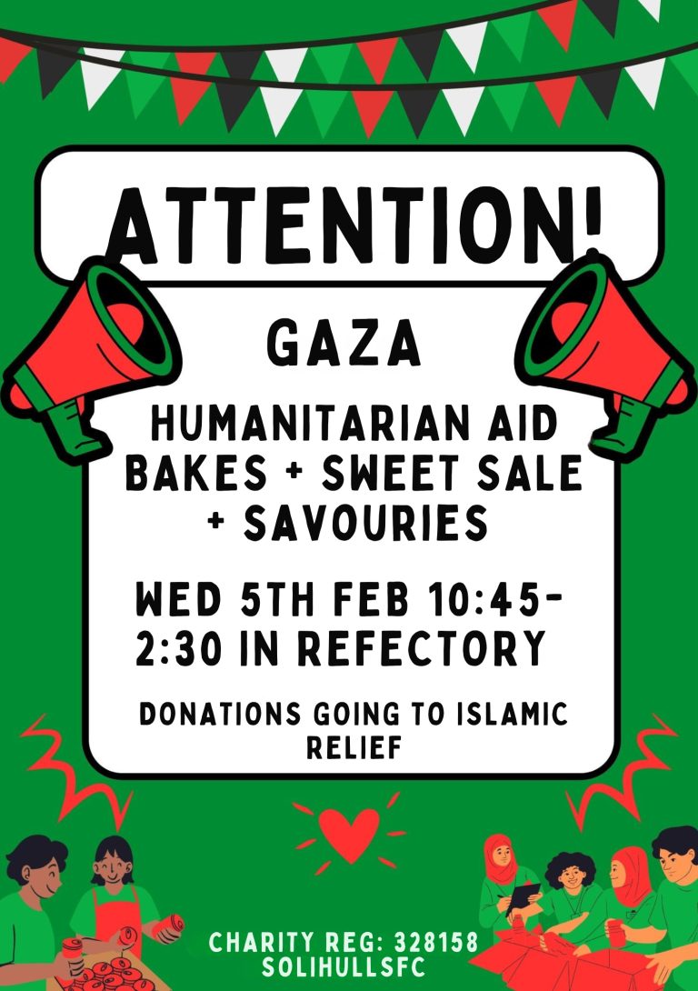 Humanitarian Aid for Gaza - Solihull Sixth Form College